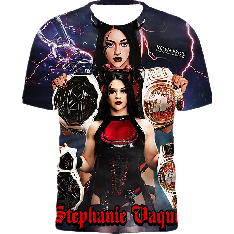 WWE Men 3D Printing Stephanie Vaquer And Rhea Ripley Oversized T-Shirt ...
