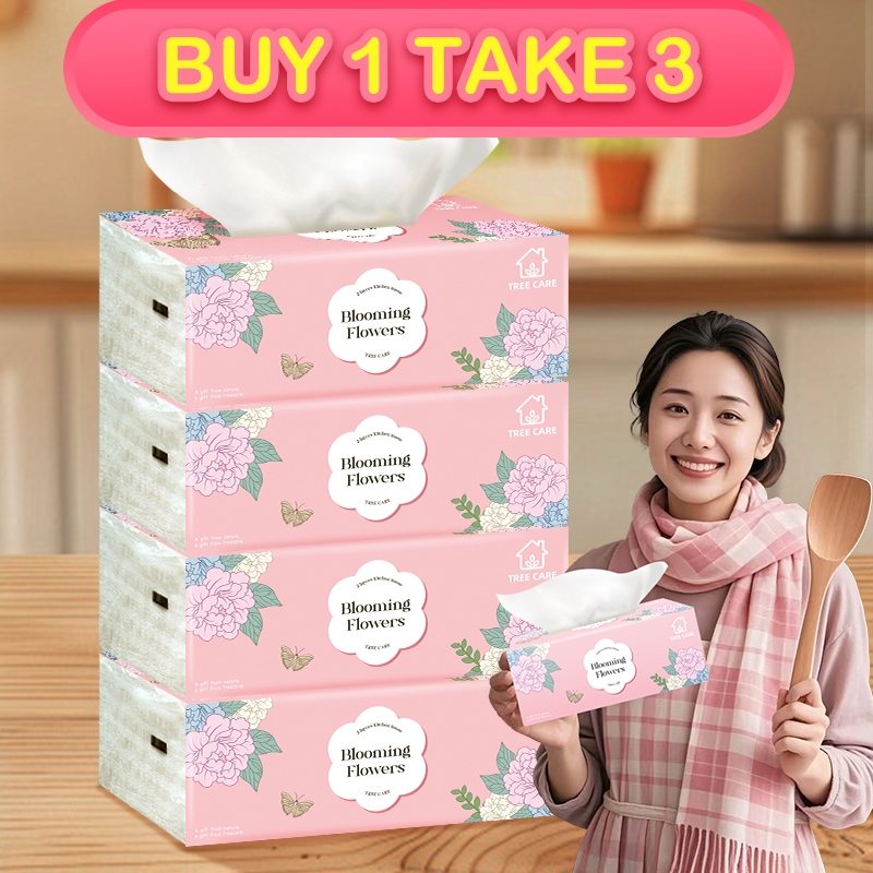 Pink Kitchen tissue「Buy 1 take 3」【1/2/3/4 packs】Interfolded Paper Towel ...