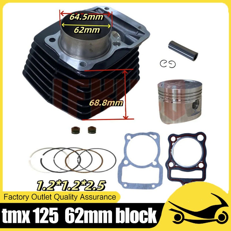 62mm big bore tmx 125 alpha cylinder block set plug and play | Shopee ...