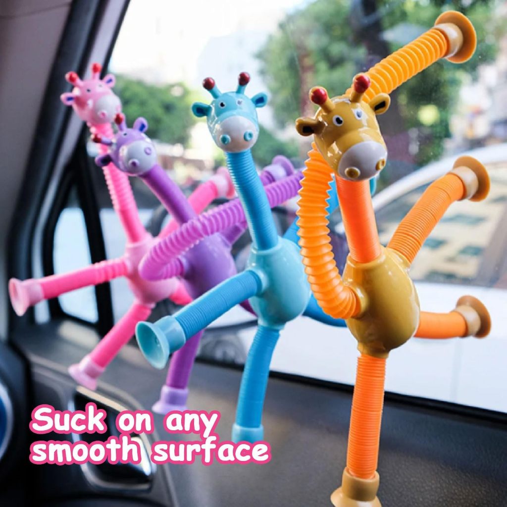 4 PcsLED Telescopic Suction Cup Giraffe Toy,s | Easter Basket Stuffers ...