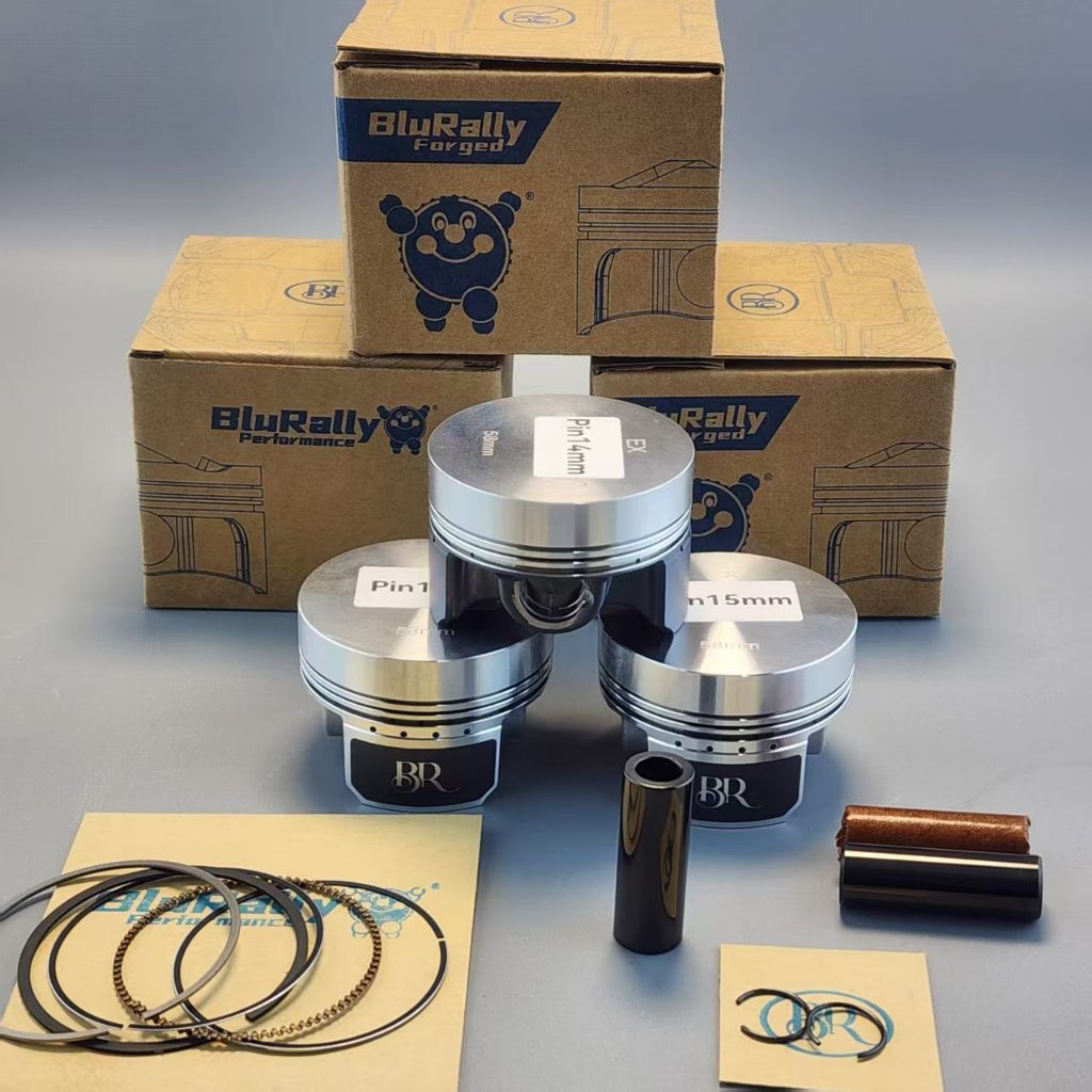 58mm Motorcycle Forged Piston and ring set with DLC pin13&14&15mm Flat ...