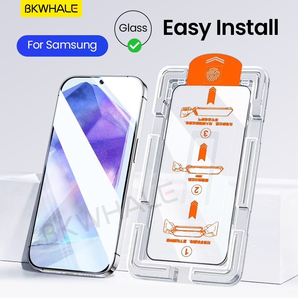 BKWHALE Easy Install Tempered Glass For Samsung Galaxy A55 A56 A35 A36 A25 A26 A15 A16 A54 A34 ...