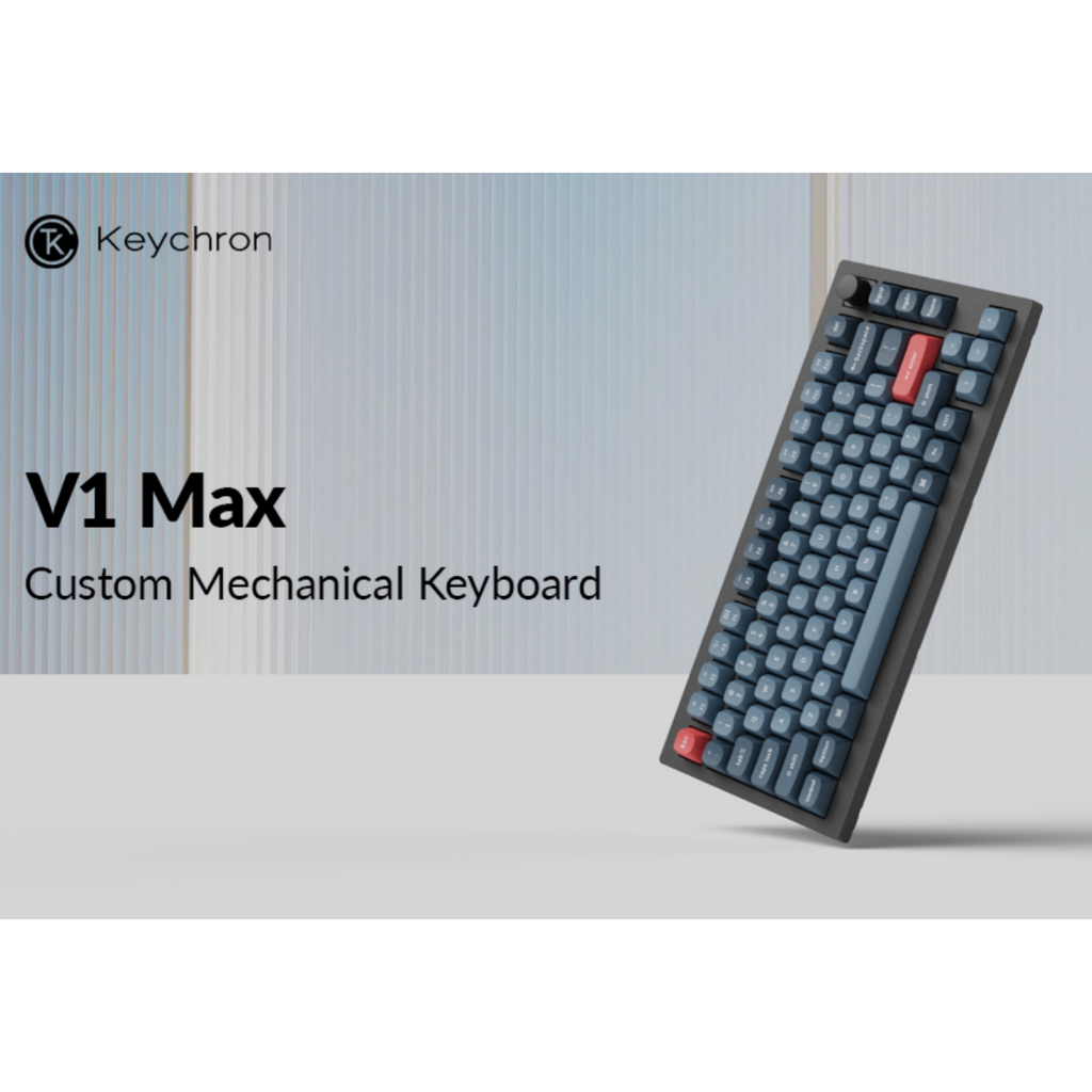 Keychron V1 Max 75% Mechanical Keyboard with Knob, QMK/VIA, 2.4GHz ...