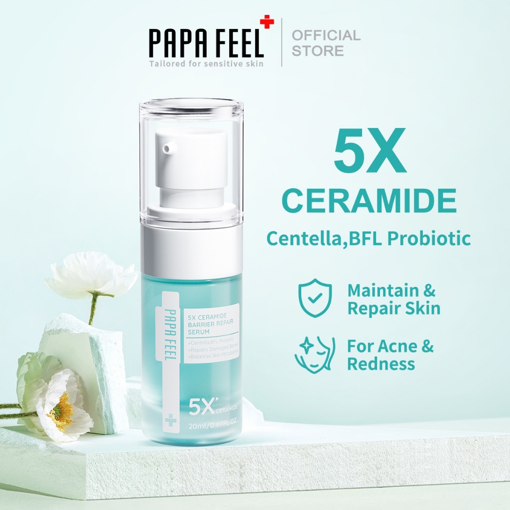 PAPA FEEL 5X Ceramide Skin Barrier Repair Serum 20ml Skin Soothing Moisturizing | Shopee Philippines