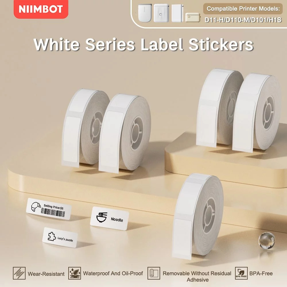 Niimbot White Label Thermal Paper for D11 D110 D101 Printer Label ...