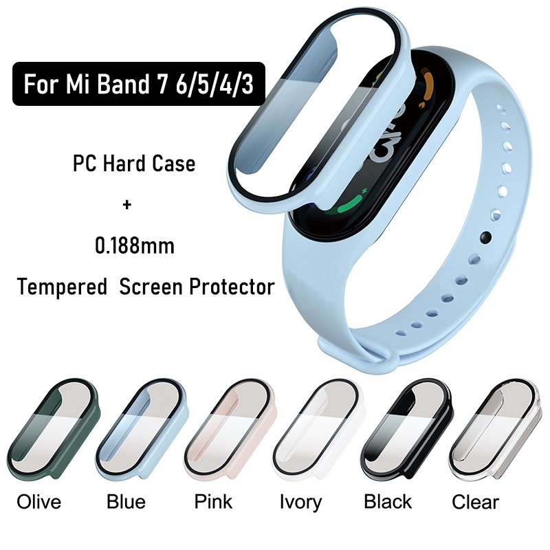 For Mi Band 8 Anti-Shock Case with Screen Protector Compatible with Mi Band 7 and Mi Band 6/5/4 ...