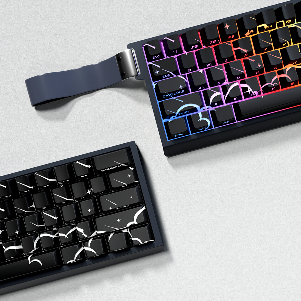 YMDK Spider Web Lightning Meteor Showers Side-lit PBT+PC Dye Sub Shine ...