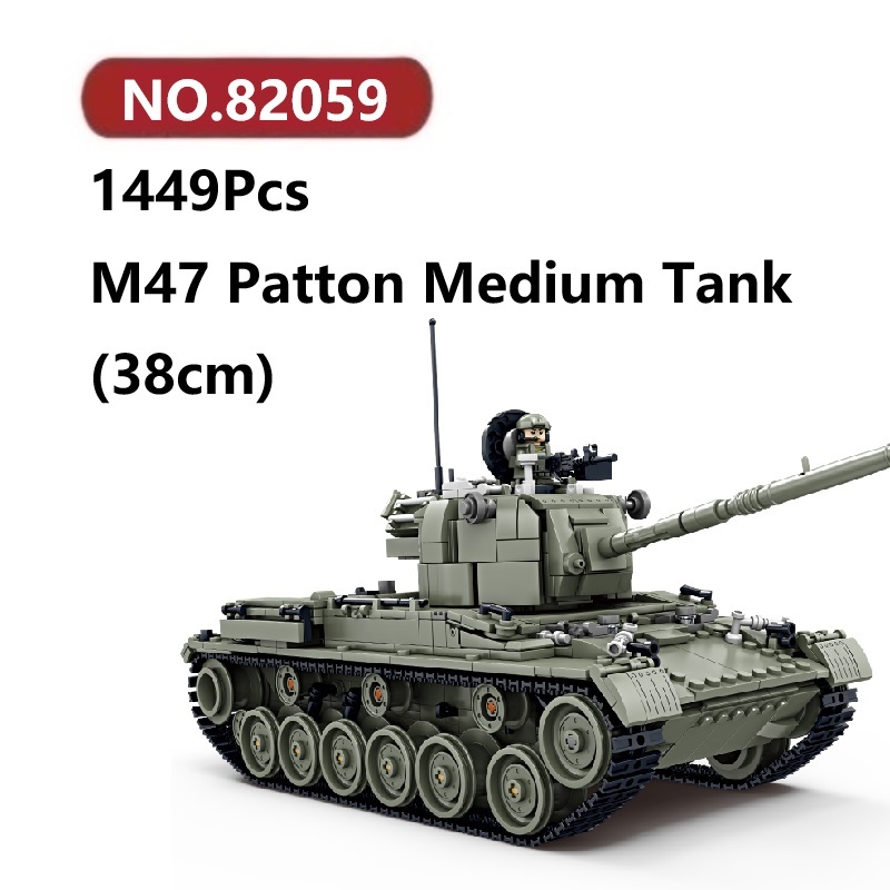 M47 Patton Medium Tanks Building Blocks 1449 Pcs KAZI Tank Bricks Toy ...
