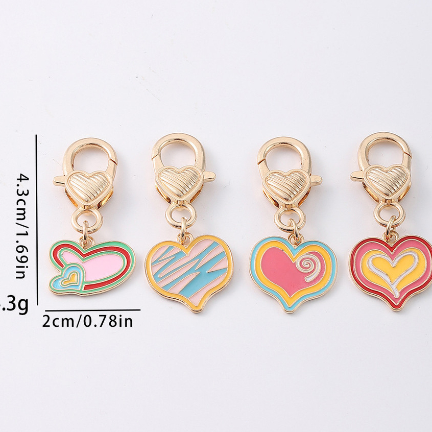 Simple Fashion Alloy Love Heart Keychain Japanese Korean ins Style ...