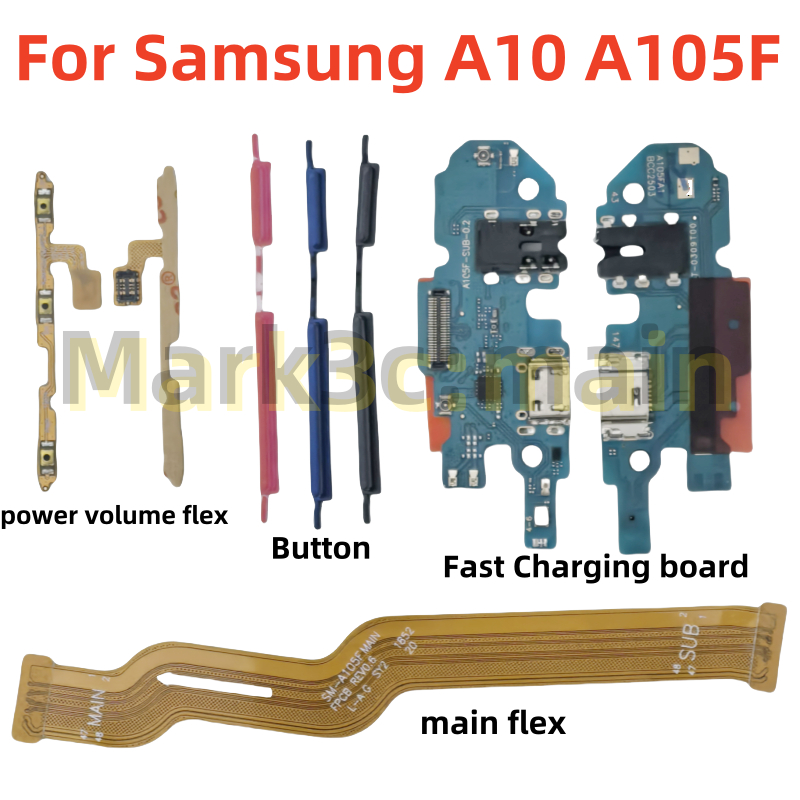 For Samsung A10 A105F Power Volume Flex Button Switch USB Charger ...