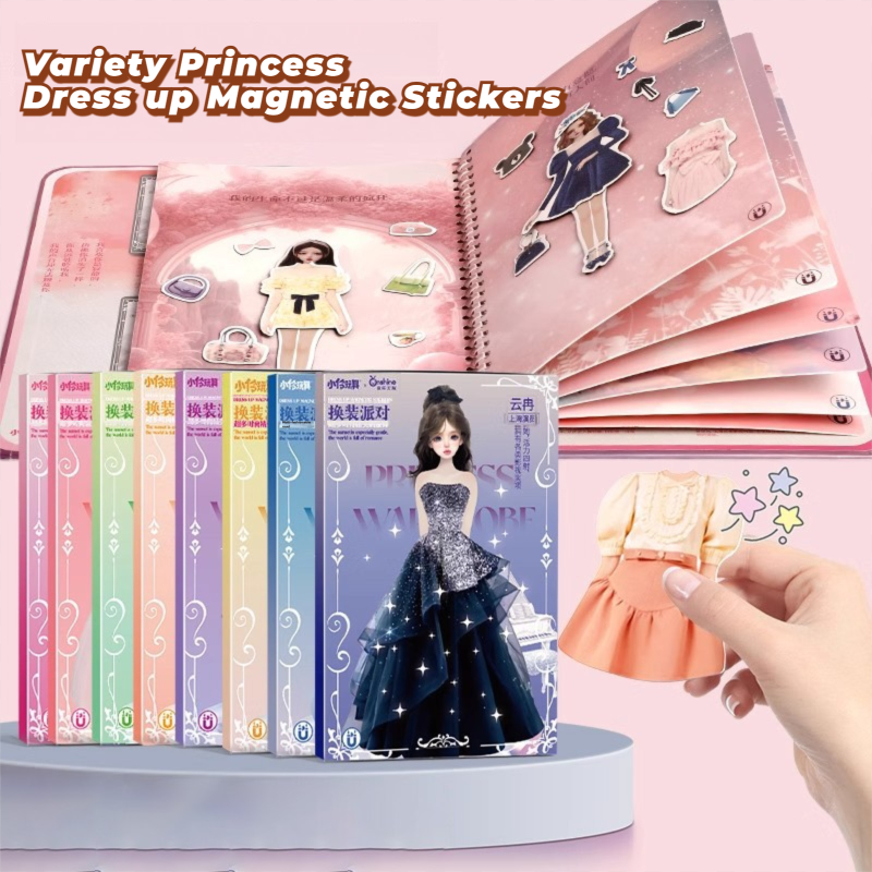 Magnetic Dress-Up Sticker Toy Princess Dress-Up Show Change Clothes ...