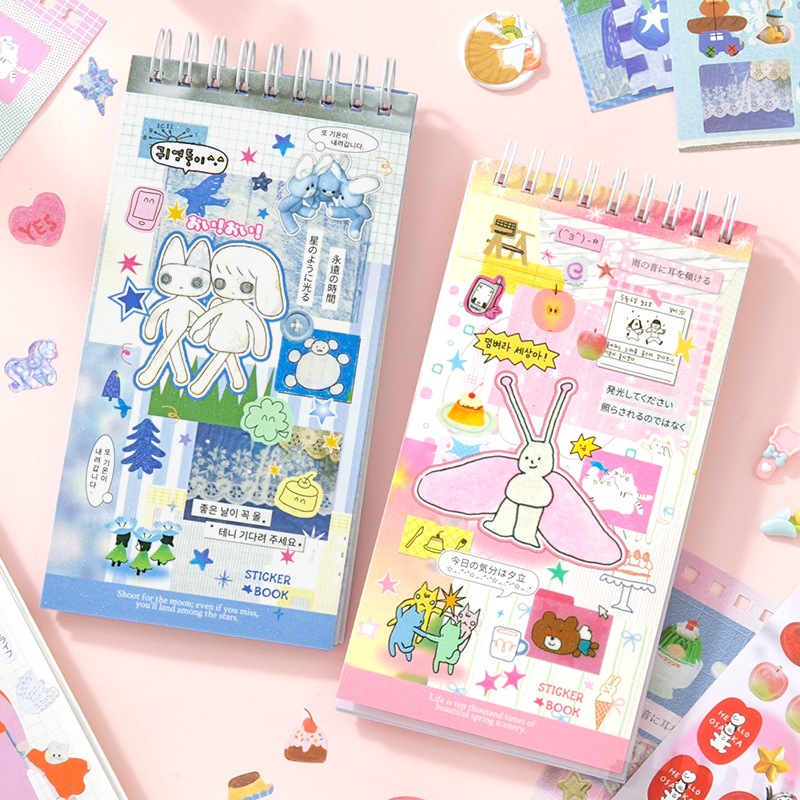 Ohaya | Coil Cut Film Sticker Book ins Cute Material Handbook Sticker ...