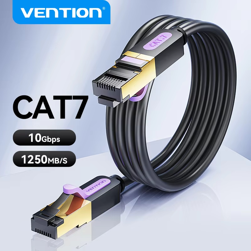 Vention Cat 7 Ethernet Cable 10Gbps High Speed Flat Gigabit STP RJ45 ...