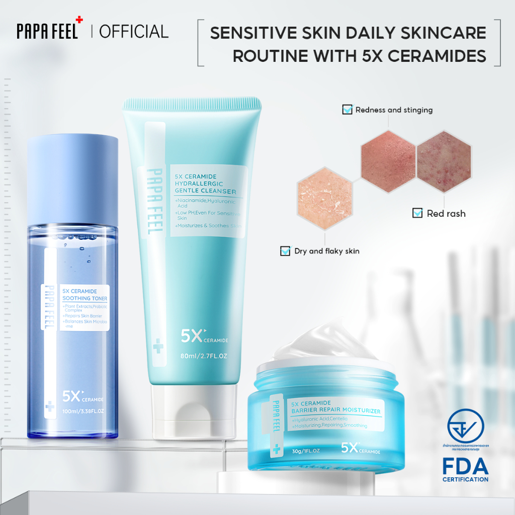 PAPA FEEL 【5X Ceramide Family Set】Skin Barrier Repair Moisturizer 30g ...