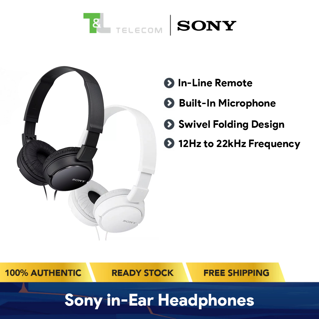 Sony in-Ear Headphones MDR-ZX110AP (Black/White) | In-Line Remote and ...