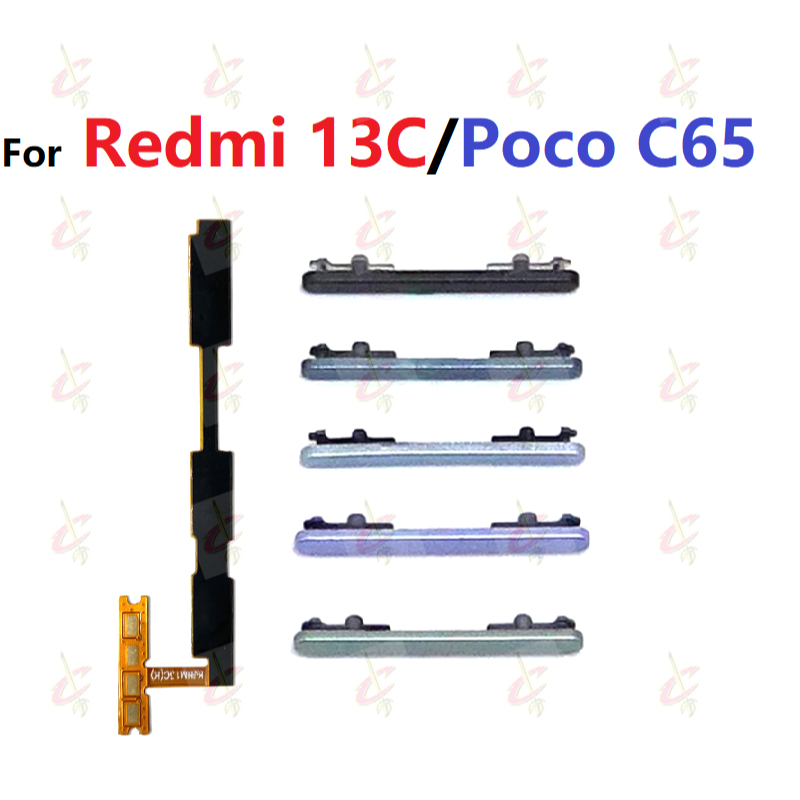 For Redmi 13C Power switch volume button on off flex for Poco C65 ...