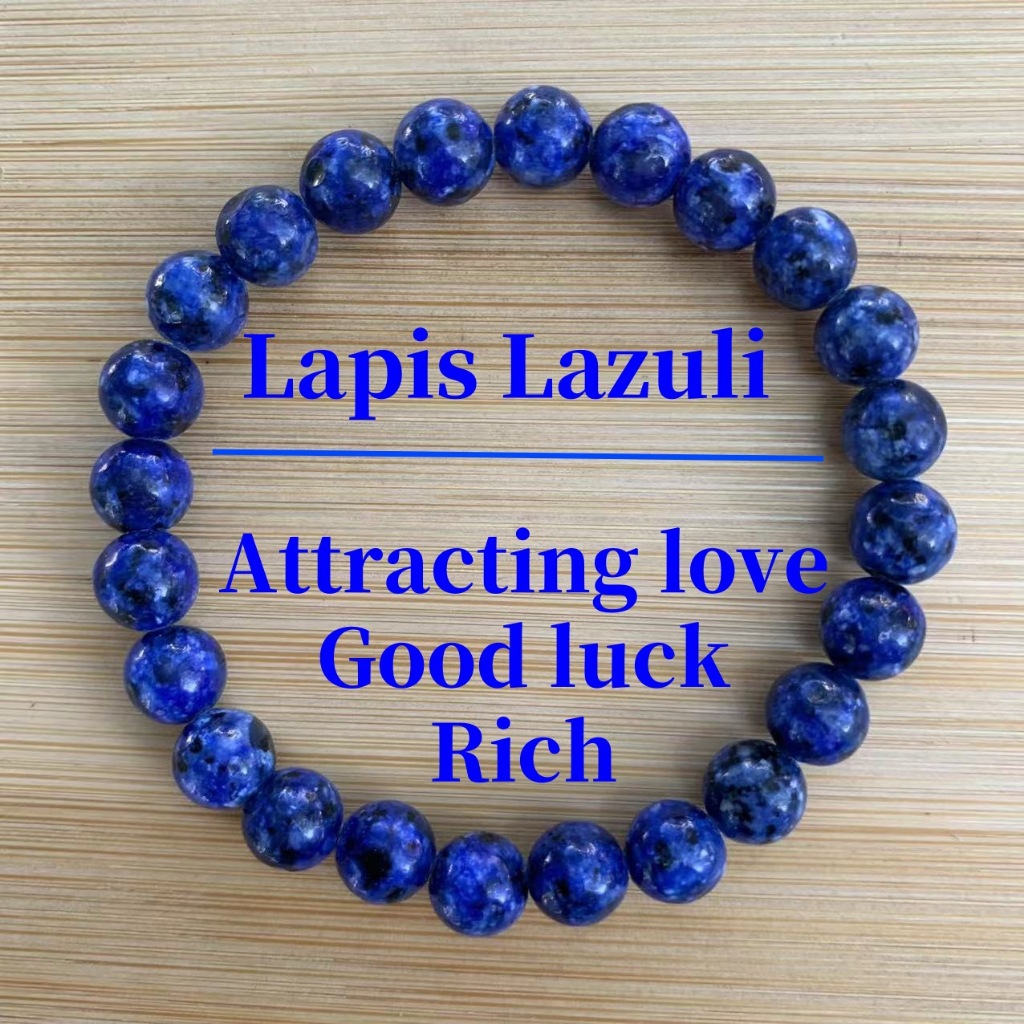 3A Lapis Lazuli 8mm Beaded Stone Bracelet Colorful Bracelets Handmade ...