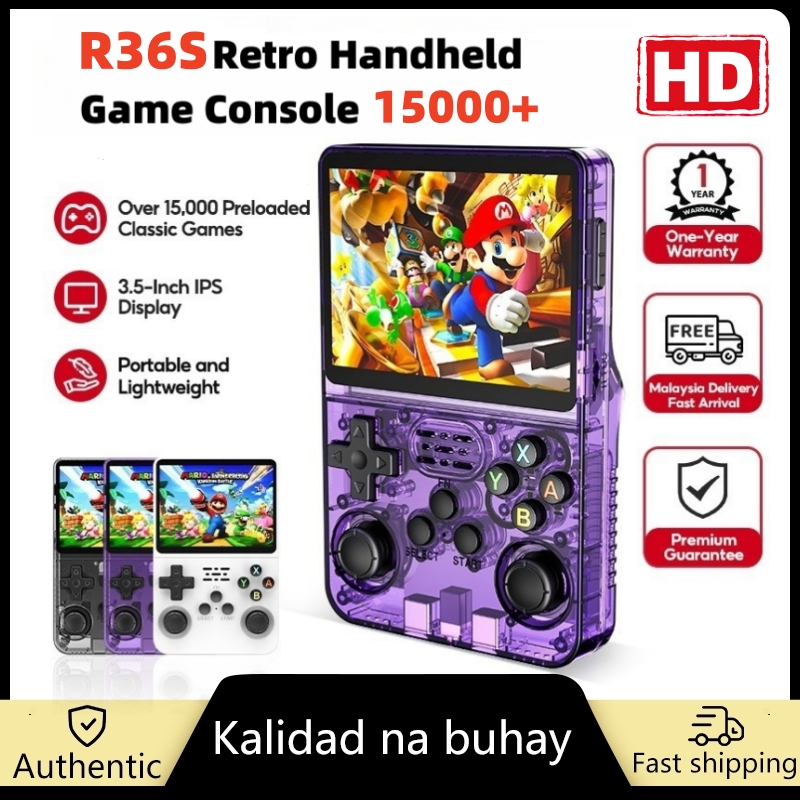 R36S Game Console Mini Retro Handheld Game Console 3.5 Inch IPS Screen 15000+ Classic Games HD ...