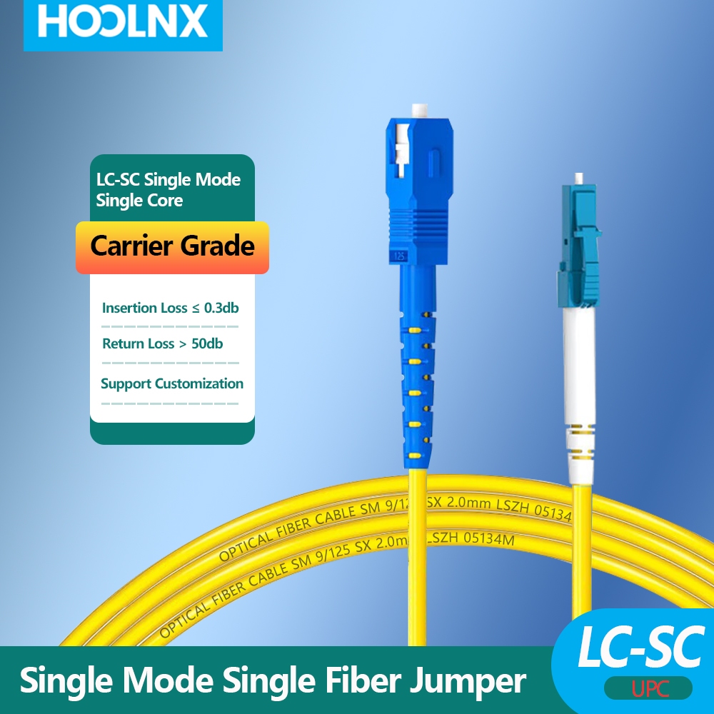 HOOLNX OS2 LC-SC Single Mode Simplex Fiber Optic Patch Cable 2.0mm LSZH - Gigabit Speed, Low ...