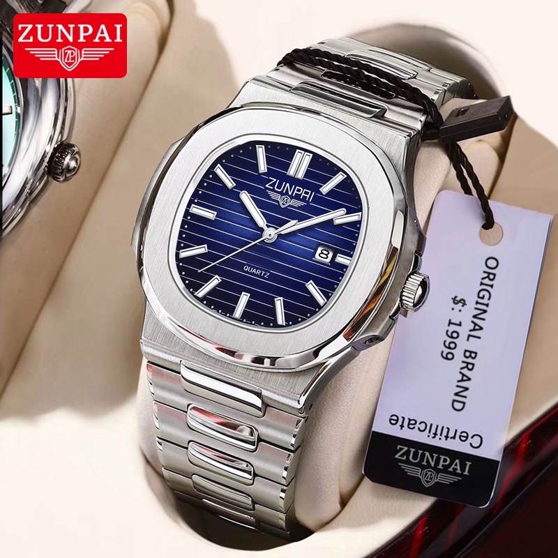 ZUNPAI Watch for Men Original Branded Waterproof Gold Silver Stainless ...