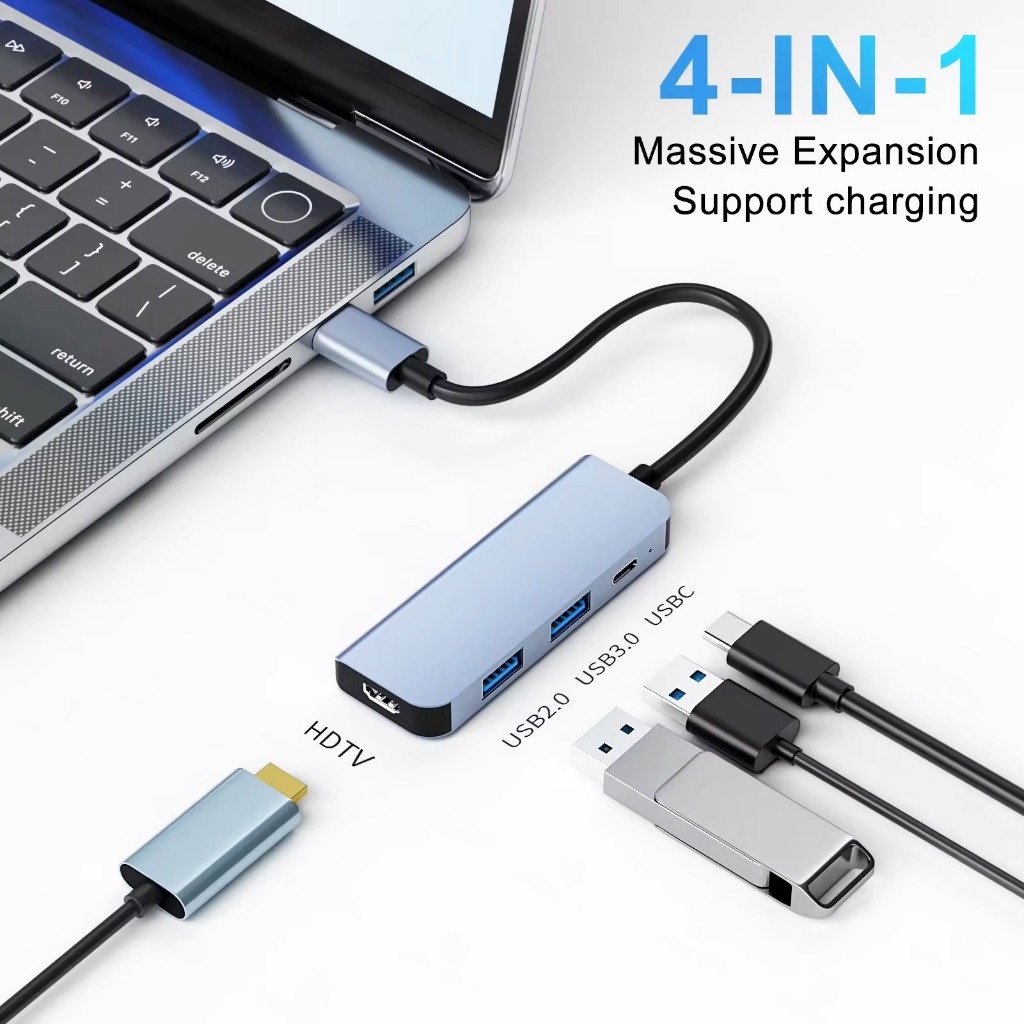 4 in 1 Type C Dock Station USB C to HDMI 4K USB3.0 2.0 PD 100w Charge 5Gbps Data Transfer USB ...