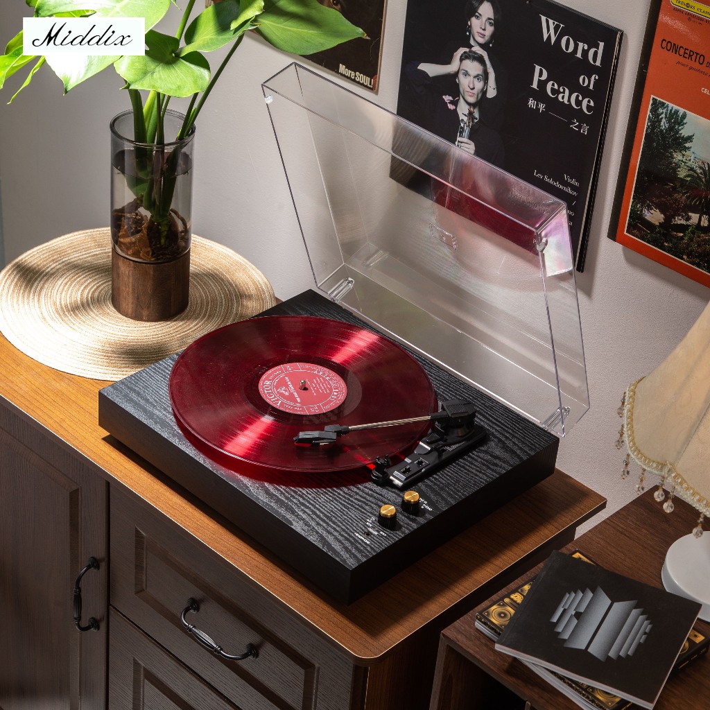 Middix Vinyl record player bluetooth speaker retro turntable player ...