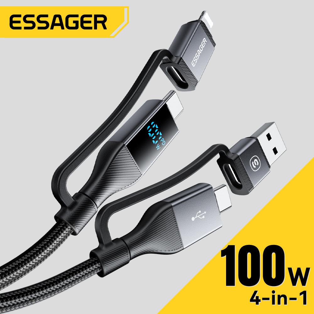 Essager 100W 4 IN 1 Fast Charging Cable PD 27W Type C 100W Multi ...
