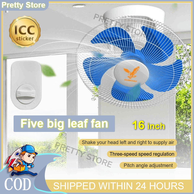 16 inch Ceiling fan heavy duty 5 big blades electric wall fan orbit ...