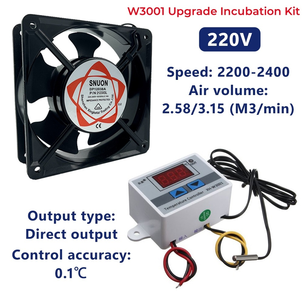 220V Fan Exhaust Fan W3001 Temperature Controller Blower Fan Best for ...