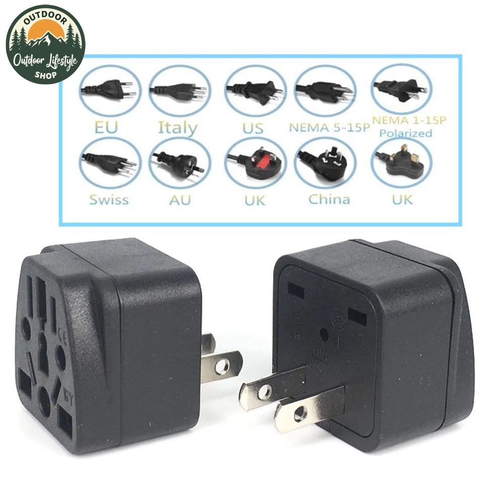 Portable Adapter Multi-function Plug Converter, Power Connector Black ...