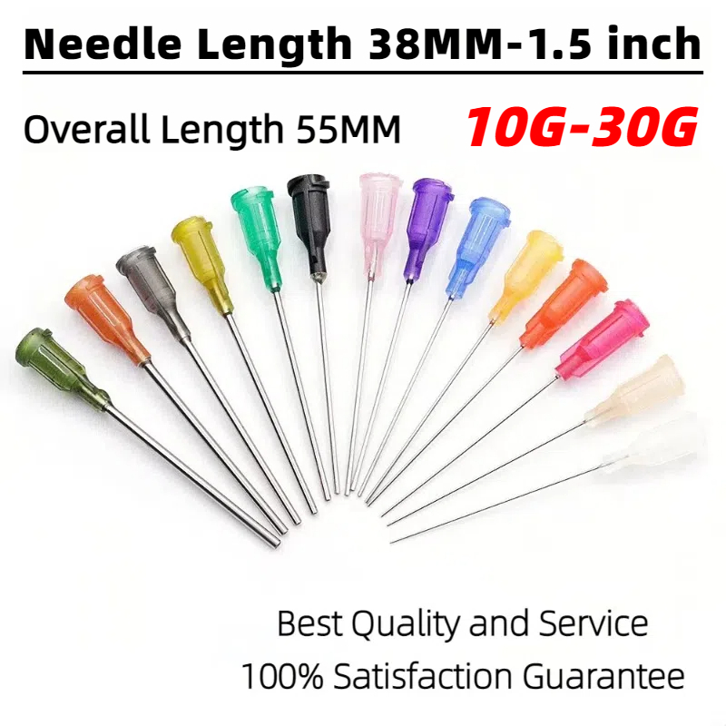 30pcs 38mm 1.5-inch 10G-30G Stainless Steel Screw Thread Dispensing Needle,Glue Injection Needle ...