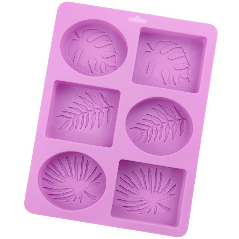 6 Cavities Palm Olive Leaves Craft Art Silicone Soap Mold, Palm Olive ...
