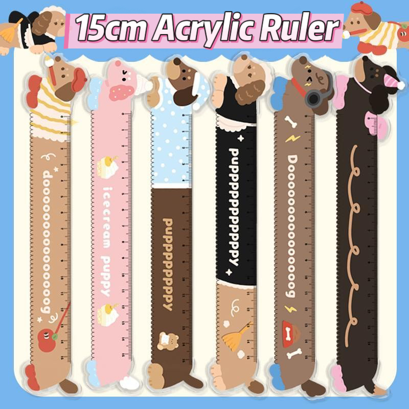 Ruler Acrylic Kids Fashion Cute Cartoon Puppy Dog Long Pembaris Panjang ...