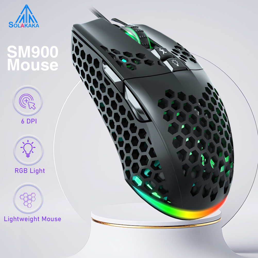 SOLAKAKA SM900 Wired Game Mouse USB Macro Programming Game Mouse ...