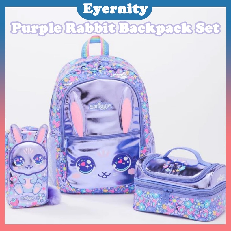 Smiggle Purple Rabbit Classic Backpack for Primary Children | Shopee ...