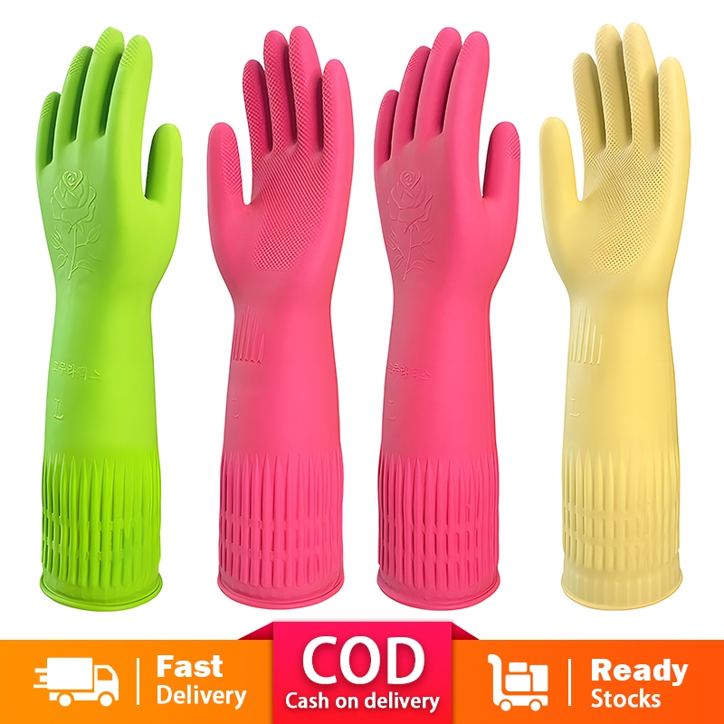 Laundry Gloves Dishwashing Gloves Long Hand Gloves For Women Makapal ...