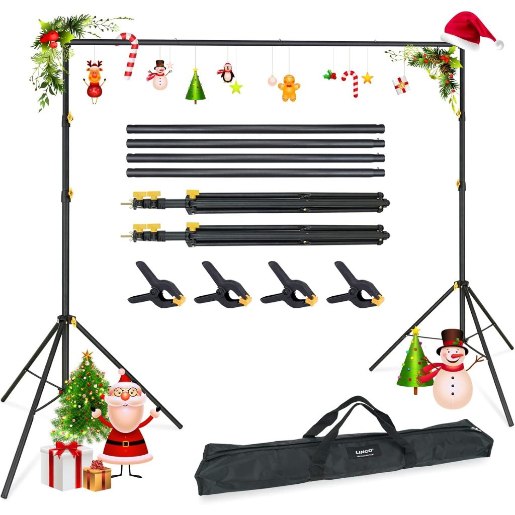 200cm x 200cm Backdrop Stand Heavy Duty with 4 clips Studio Backdrop ...