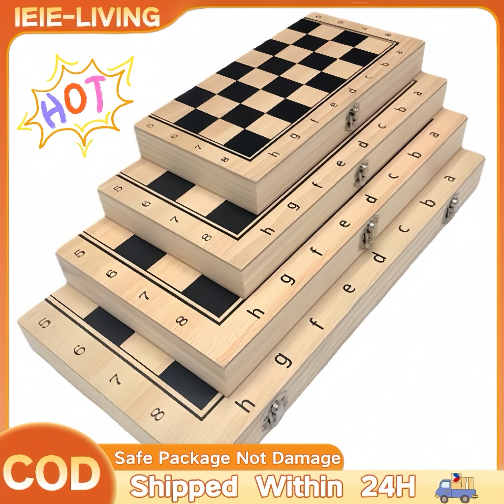 【COD】Folding Wooden Chess Board Pieces Set Board Game 3 sizes Chess | Shopee Philippines