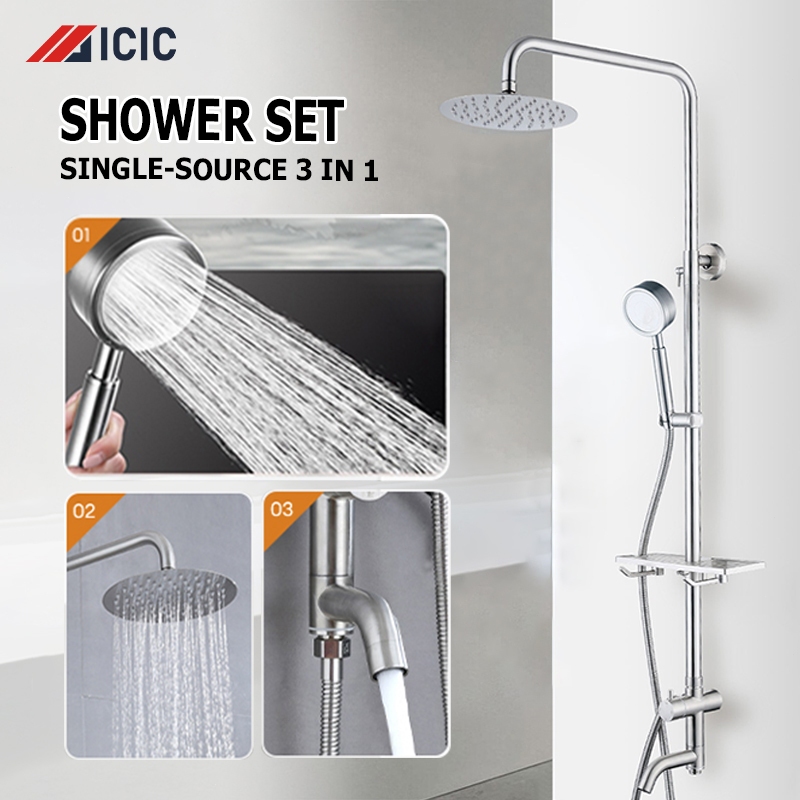ICIC 304 Stainless Single Source Shower Set for Bathroom with Faucet 3 ...