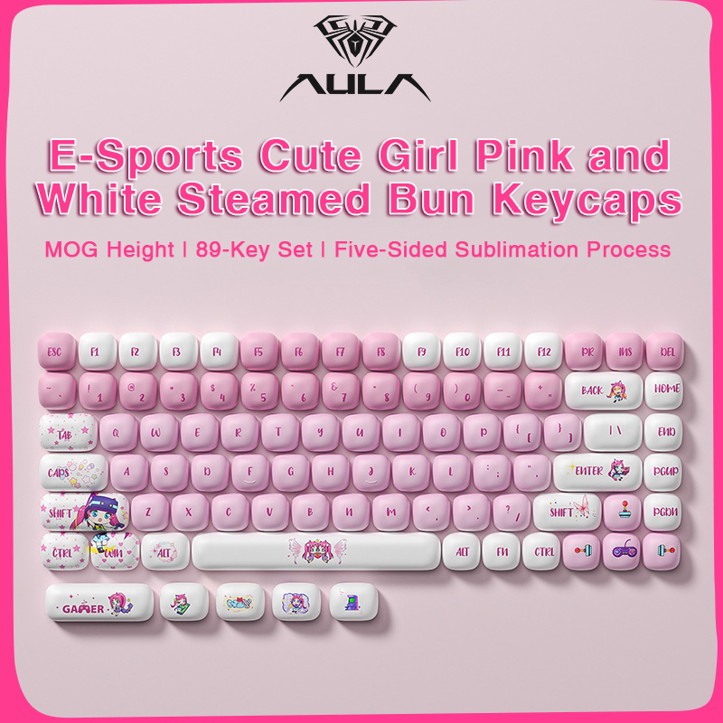 AULA 89key Keycaps PBT Sublimation MOG Highly Durable Oil-free ...