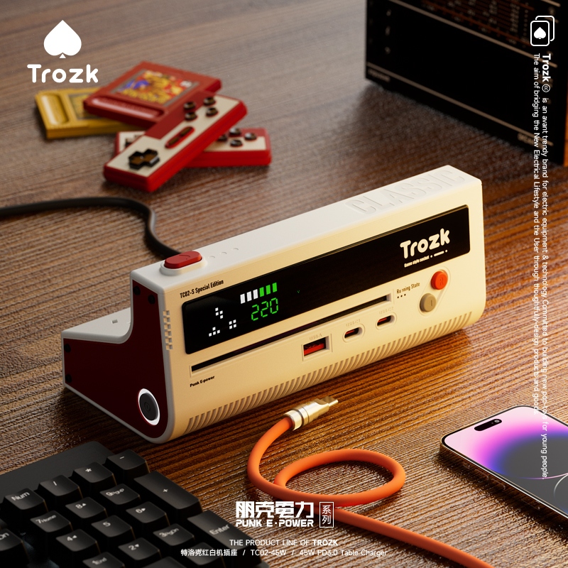 Trozk Red White Machine Socket Power Socket Drag Board Desktop Gaming ...