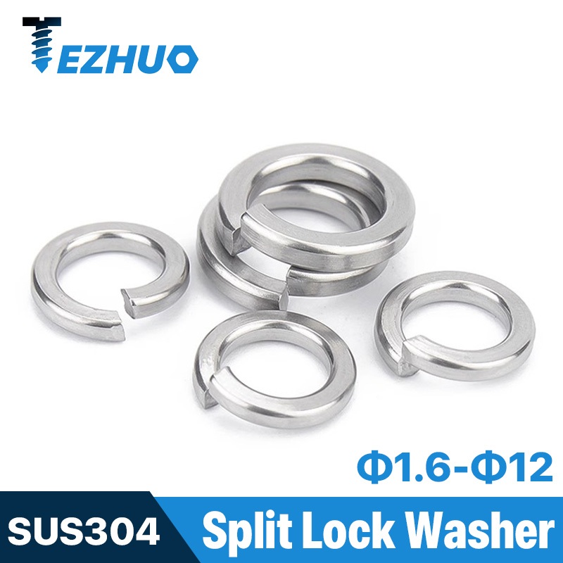 200pcs 304 Stainless Steel Lock Washer Split Spring Washer M1.6/M2/M2.5 ...