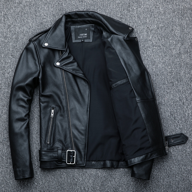 Fashion biker Slim Leather Jacket Men's Leather Jacket British Style ...