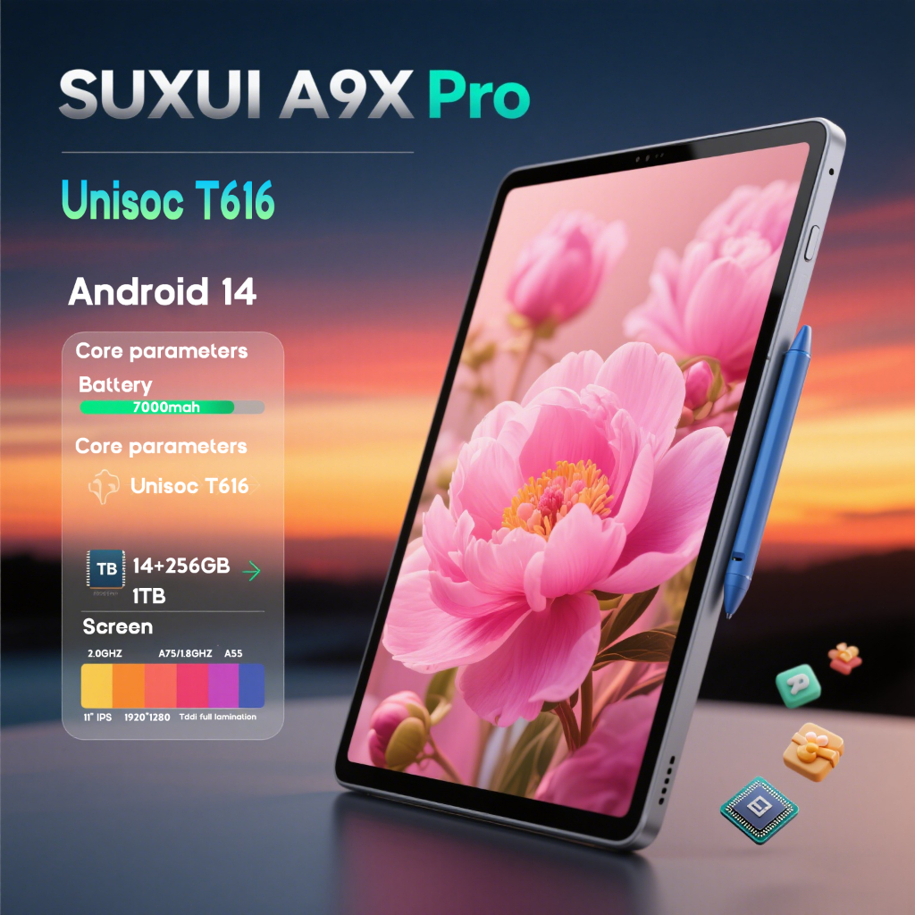 SUXI A9 XPro 11" kids for learn Tablet T616 Octa-Core 14+256GB, 7000mAh ...