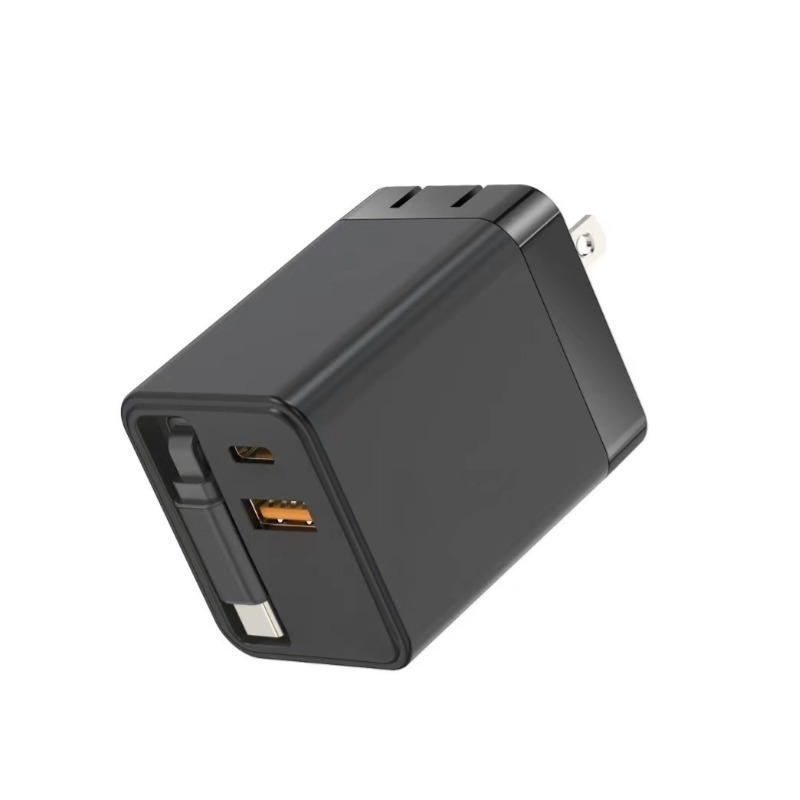 Retractable 40W Fast Charger with Dual USB-C/USB-A Ports & Smart Power ...