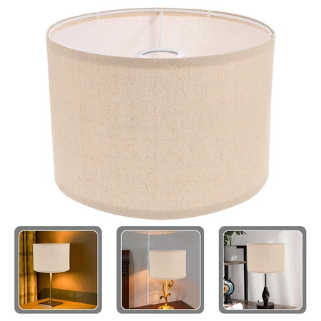 [READY STOCK] Linen Fabric Lampshade Cylindrical Cloth Floor Lampshades ...