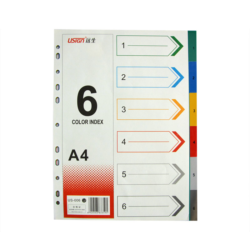 Index Paper 6 Page Separator Paper 6 Page Paging Paper Plastic Sorting ...