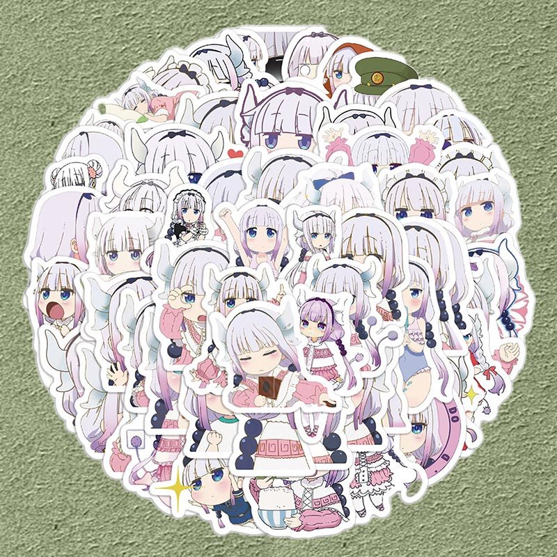 60PCS Cute Anime Kanna Kamui Kobayashi's Dragon Maid Stickers ...