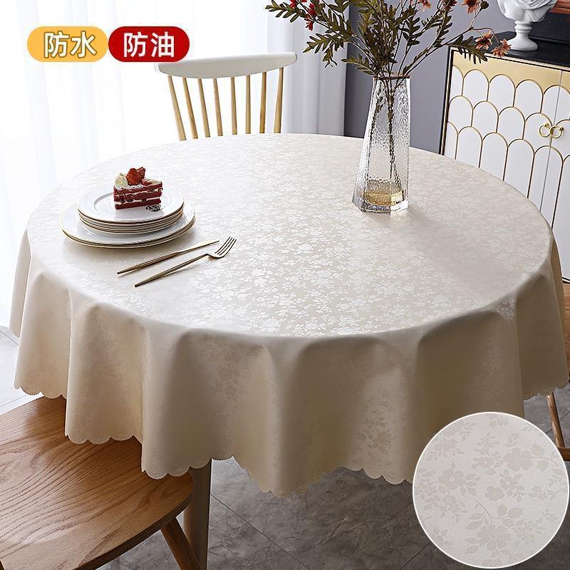 4/6/8/10 Seater Gold Round Tablecloth PVC Waterproof Anti Scratch Table ...
