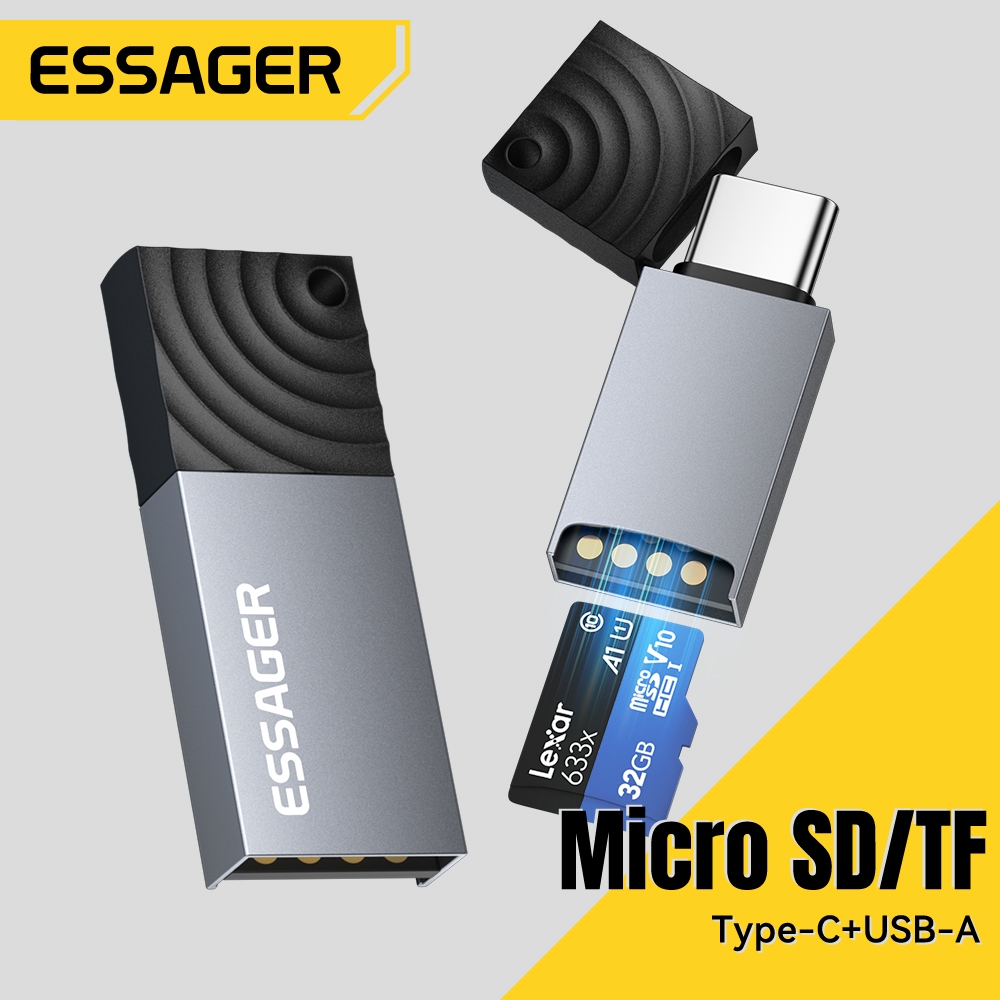 Essager Dual-Port USB 2.0 Type-C & USB-A Card Reader 2.0 Tf Sd Micro ...